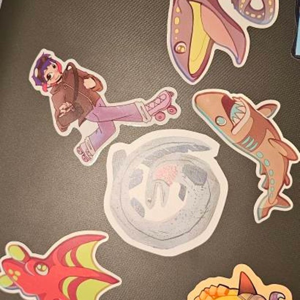 Deep Sea Creature Stickers - Gulper Eel, Giant Squid, Vampire Squid ...