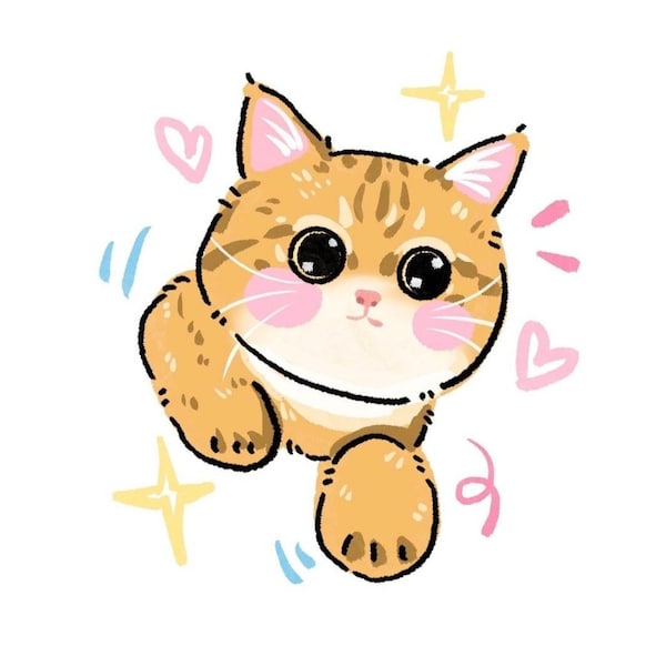 Custom Cute Chibi Portrait Couple Cartoon Art Illustration Commission ...