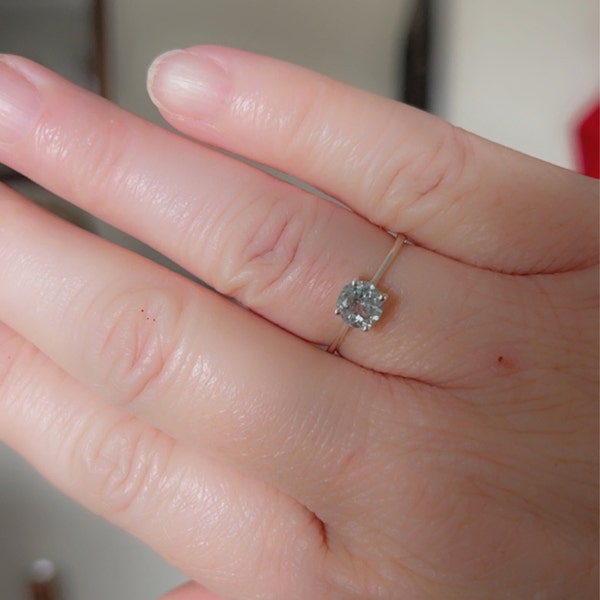 Aquamarine Sterling Silver Ring, Minimalist Round Prong, March ...