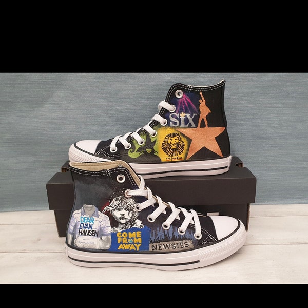 Converse Branded Custom Hand Painted Shoes Hamilton Design High Top ...
