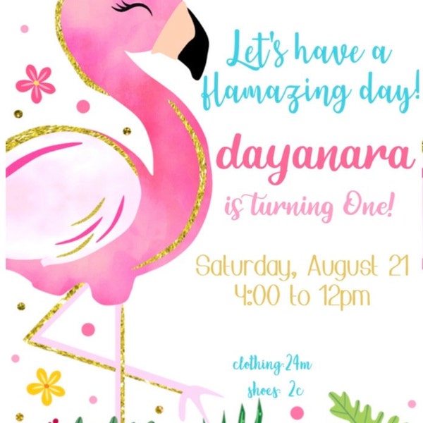 Flamingo Invitation, Flamingle Invitation, Let's Flamingo, Flamingo ...
