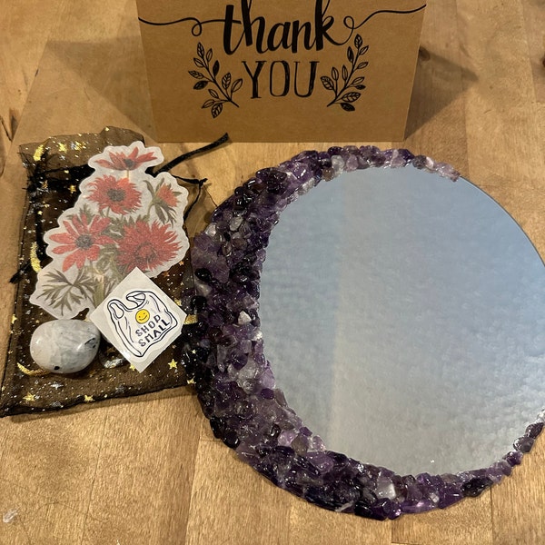 Amethyst Mirror | Tigers Eye Mirror | Crystal Mirror | Tumbled Amethyst ...