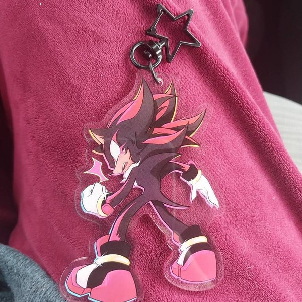 Shadow Hedgehog 3.5' Acrylic Keychain/charms | Double Sided | Super ...