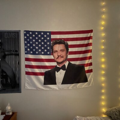 Pedro Pascal American Flag Pedro Pascal Wall Tapestry in Daddy - Etsy