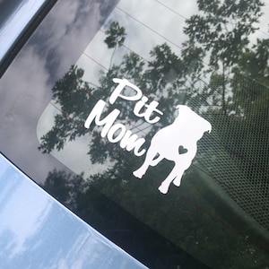 Pit Mom Pit Bull Pitbull With Heartbeat Family Decal Sticker for Car ...