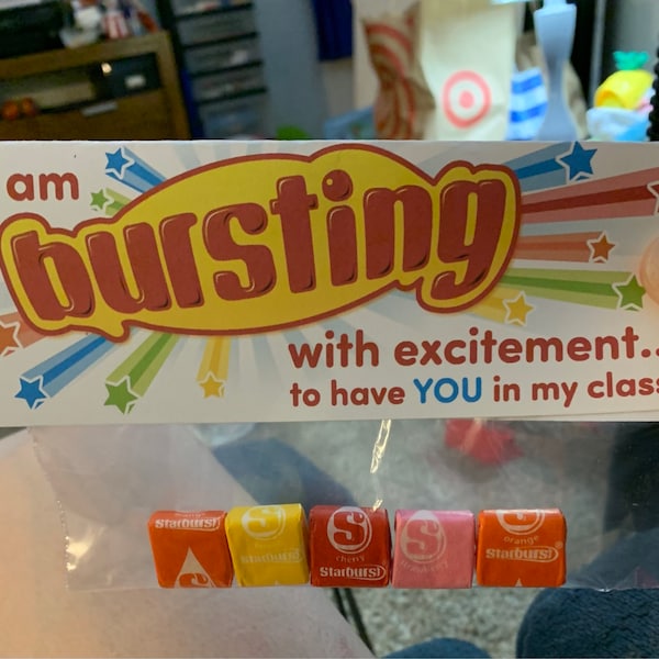 Bursting With Excitement Bag Topper, DIGITAL EDITABLE DOWNLOAD, Back to ...