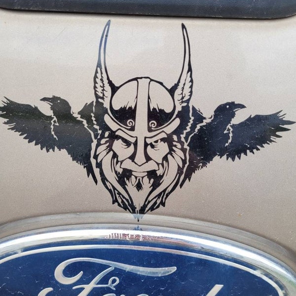 Odin With Ravens Decal Car Window Laptop Vinyl Nordic Norse Viking ...