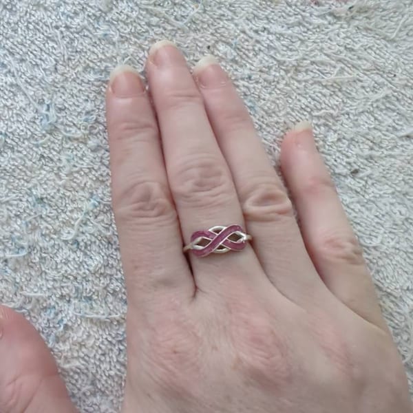 925 Sterling Solid Silver, Infinity Blank Channel Ring Setting, Good ...