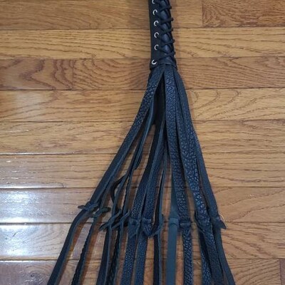 Gorgeous Black Leather SWIVEL FINGER Flogger Cat of 9 Tails - Etsy