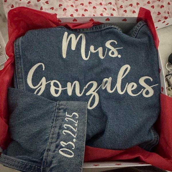 Embroidered Denim Jacket, Custom Denim Jacket, Personalized Denim ...