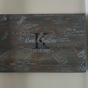 Wedding Guest Book Sign, Monogram Guestbook, Guest Book, Wooden Guest ...
