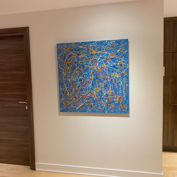 Abstract Jackson Pollock Inspired Art, Jackson Pollock Large Artwork ...