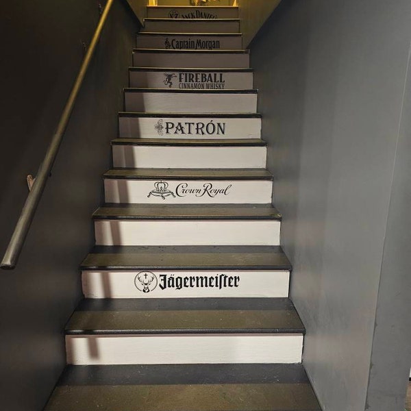 Stair Decals, Liquor Stair Risers, Bar Wall Border, Bar Stickers ...