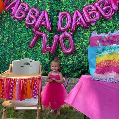 Yabba Dabba Two Balloon Banner Flintstones Themed Birthday Party Yabba ...