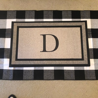 Single Initial Monogram Doormat, Classic Serif Style Letters 30x18 ...
