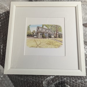 Custom Illustrated House Line Art Print, Bespoke Sketch of Any Building ...