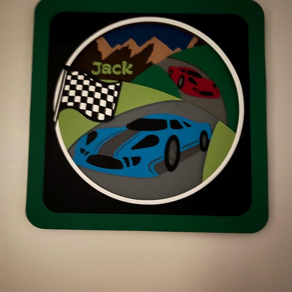 Race Car Shadow Box Svg Shadow Box Svg Layered Svg Race Car Svg 3d Svg ...