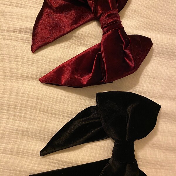 Satin RED Bow-luxury Bows-oversize Bow -long Bows - Hair Tie or ...