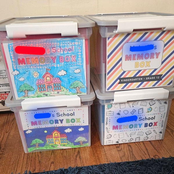 School Memory Box Kit Printable,childhood Memory Book Editable School ...