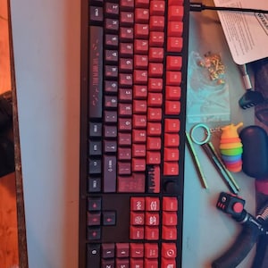 173pcs Cute White Black & Orange Keycaps Set for Mechanical Keyboard ...