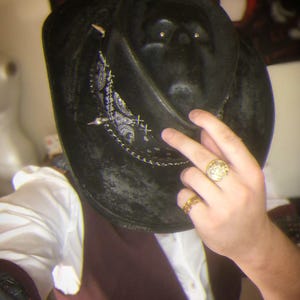 Vintage Rare Hat, High Bowler Western Cowboy Distressed.1 Stock 55cm - Etsy