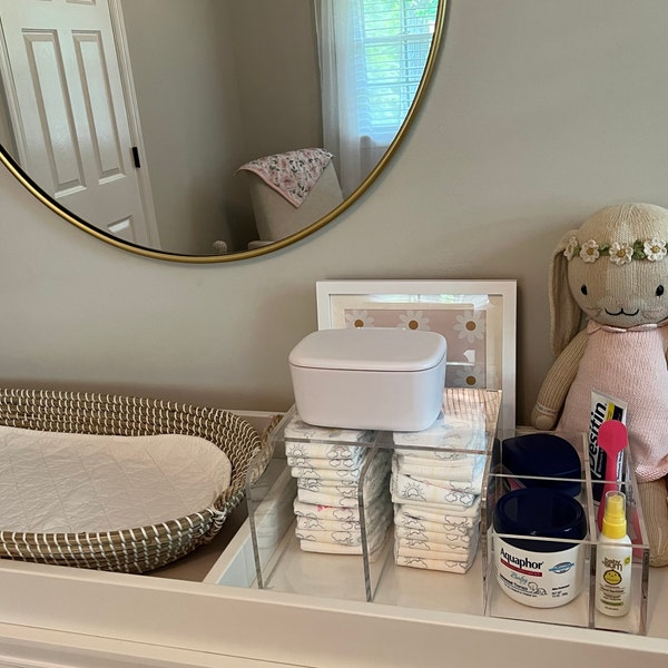 Lucite Plexi Diaper Caddy, Changing Table Storage, Organization for ...