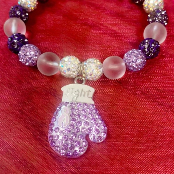 1 Purple Rhinestone, and White Enamel With Silver Accents Purple Ribbon ...