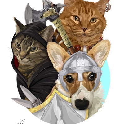 Dungeons and Dragons Animal Party D&D Class Stickers With a - Etsy
