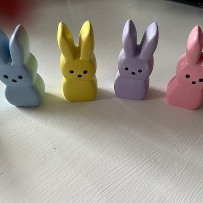 4 Ceramic Easter Peeps Pastel With Suger Coated Look - Etsy