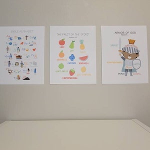 Bundle, Kids Bible Verse, Wall Art, Scripture & Learning Posters ...