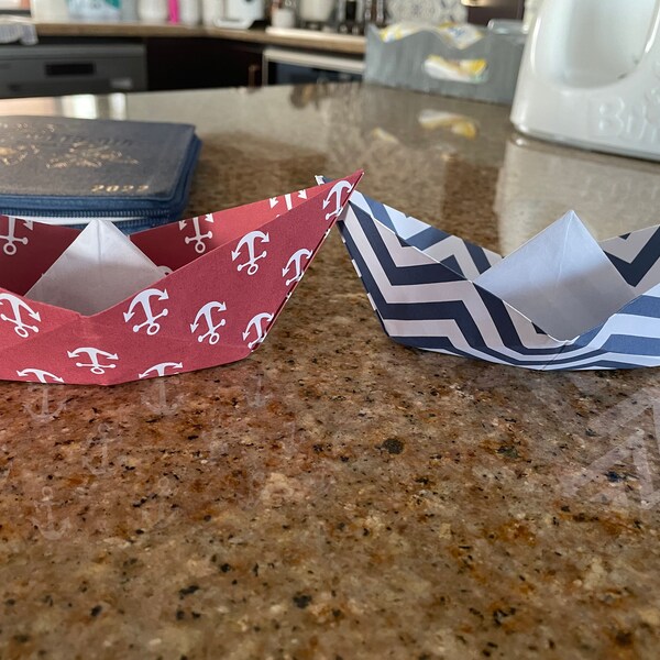 Nautical Scrapbook Papers With Sail Boats Sailor Hats & Anchor Patterns ...