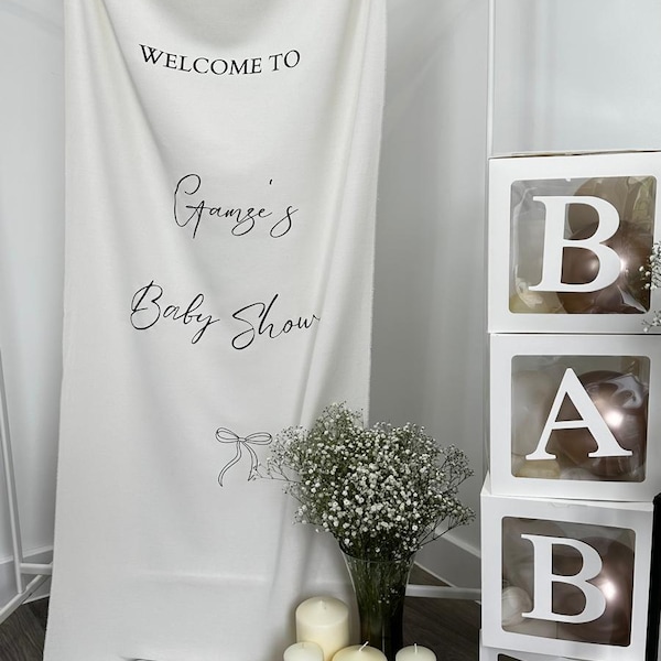Personalized Fabric Baby Shower Sign, Custom Baby Shower Sign, Welcome ...