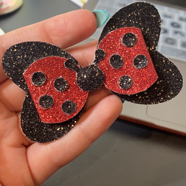 Ladybug Bow Template SVG, Ladybird Bow SVG, Lady Bug Felt Bow PDF ...