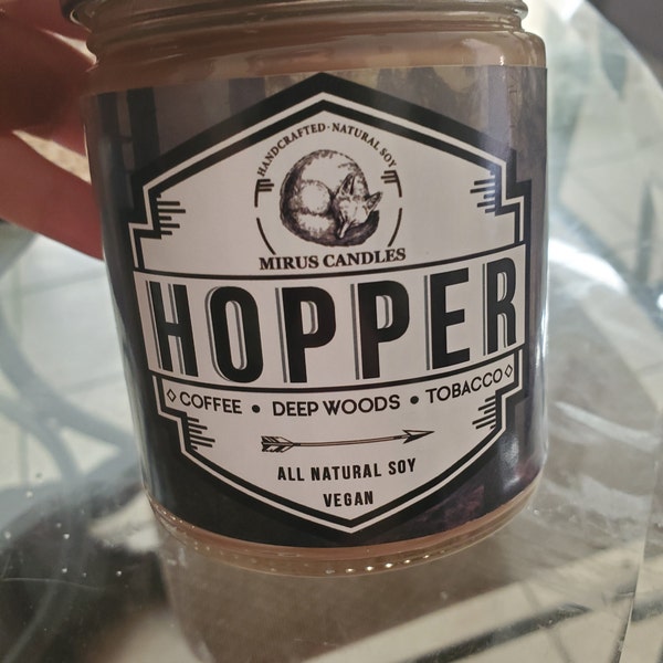 Hopper Soy Candle | Stranger Things - Fandom Candle - 8oz All Natural ...