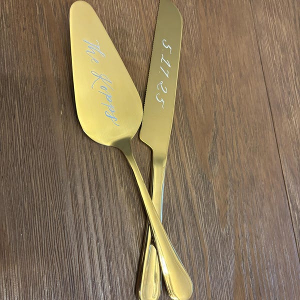 Hand Engraved Custom Wedding Cake Cutting Set Wedding Cake Knife Custom ...