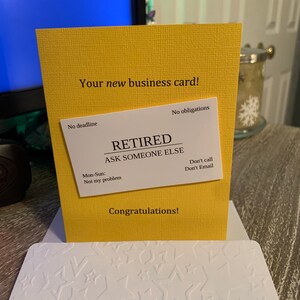 Handmade Retirement Greeting Card Business Card - Etsy