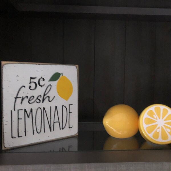 Lemon Signs, Kitchen Lemon Sign, Lemon Decor, Tiered Tray Sign, Summer ...