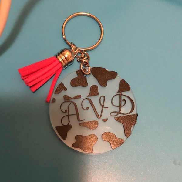 Cow Keychain Svg, Round Keychain Svg, Cow Keyring Svg, Acrylic Keychain ...