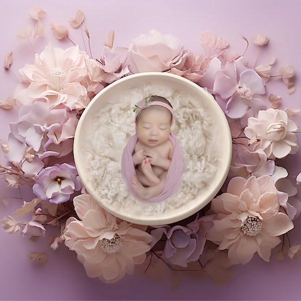 35 Neutral Newborn Digital Backgrounds, Big Bundle, Newborn Composite ...