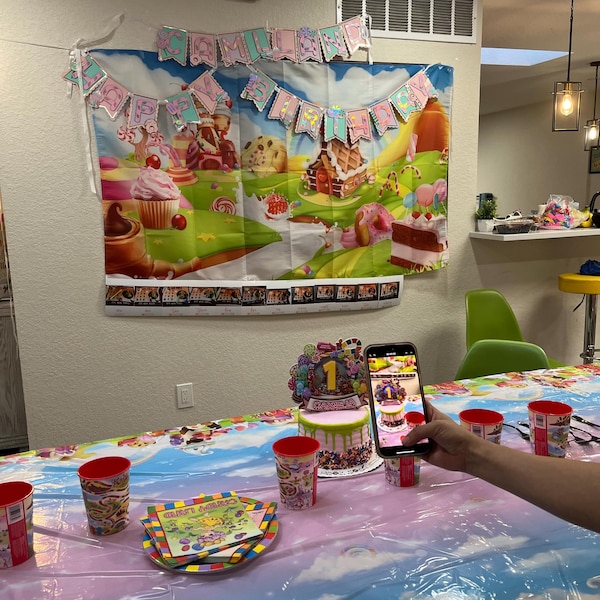 Candyland Birthday Banner | Pastel Candyland Theme Party | Happy ...