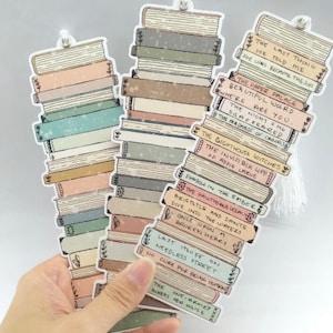 Bookmark Book Tracker, Book Stack, Double Sided, 30/42 Books to Fill in ...