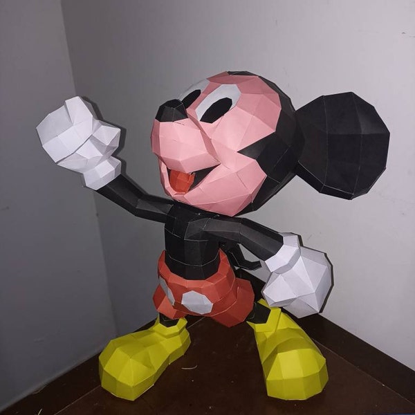 Mickey Papercraft 3D, Pepakura Pdf Template Low Polygonal Paper ...