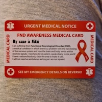 FND Awareness Medical ID Card With Emergency Details – Lanyard, Keytag ...