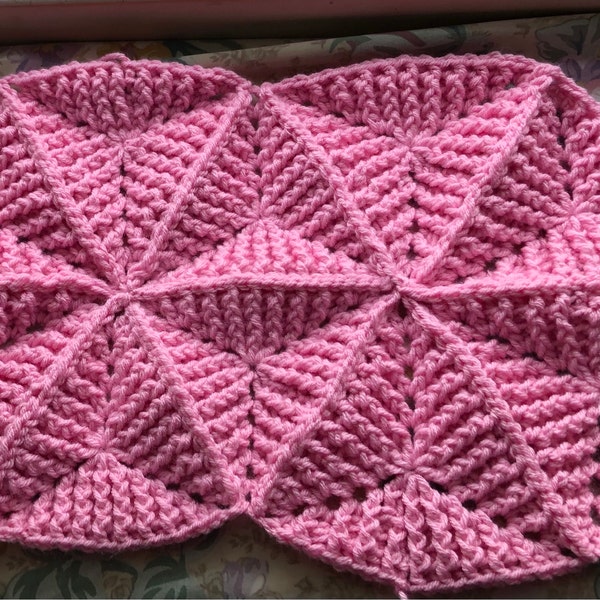 Triangles Motif Afghan Crochet Pattern: Written Pattern and Video ...