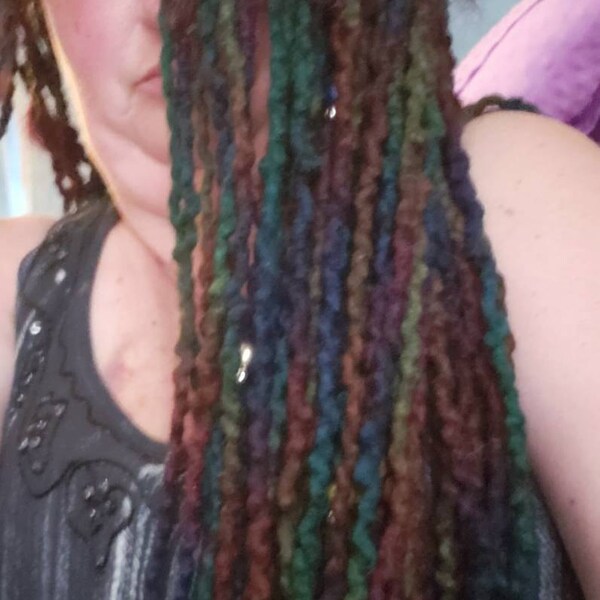 Wool Dreads Full Set BLACK ROOTS RAINBOW Long De Wool Dreadlocks Dreads ...