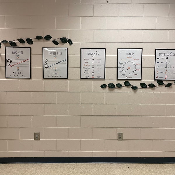 Music Theory Student Classroom Teacher Education Printable, Set of 5 ...
