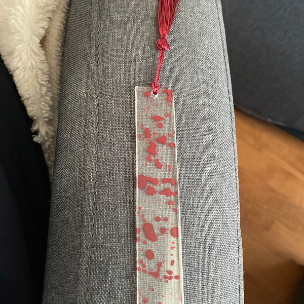 Blood Splatter Bookmark , Horror Bookmarks, Resin Bookmarks, Bloody ...
