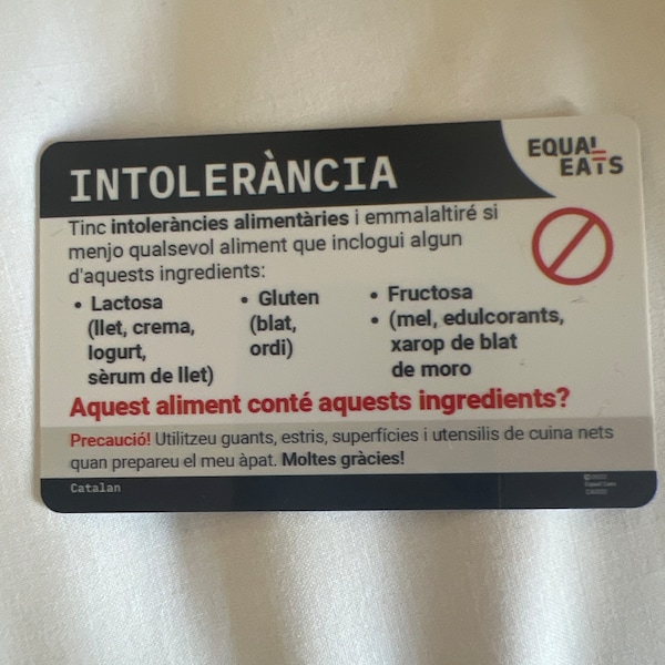 Customized Food Allergy Card | Custom Translation Card | Select From ...