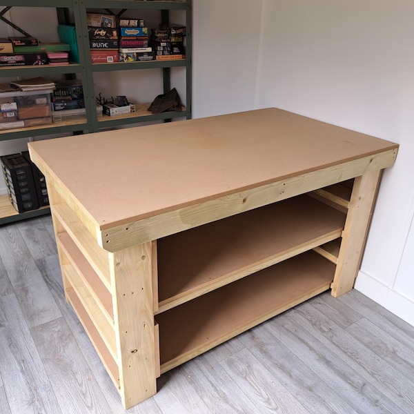 Workbench Drawer Tool Cabinet Wooden 18mm MDF Top Industrial Heavy-duty ...