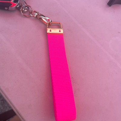 Neon Hot Pink Key Fob Wristlet 3 or 5.5 - Etsy